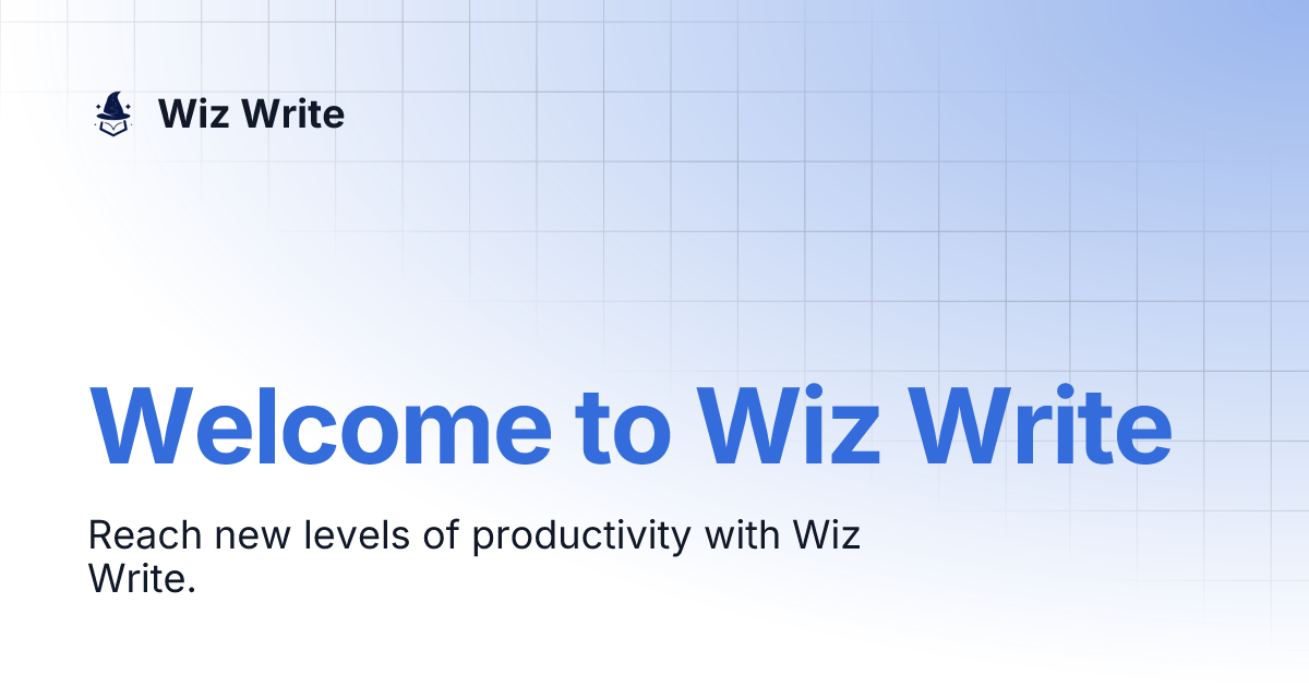 Welcome to Wiz Write | Wiz Write