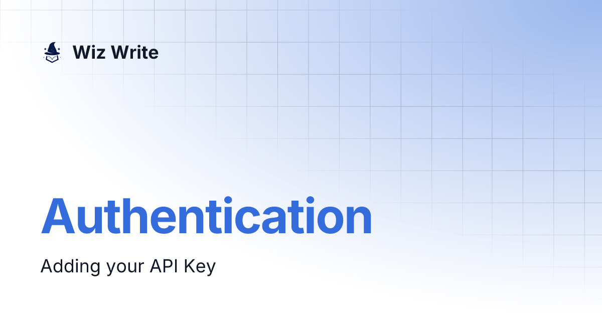 Authentication | Wiz Write