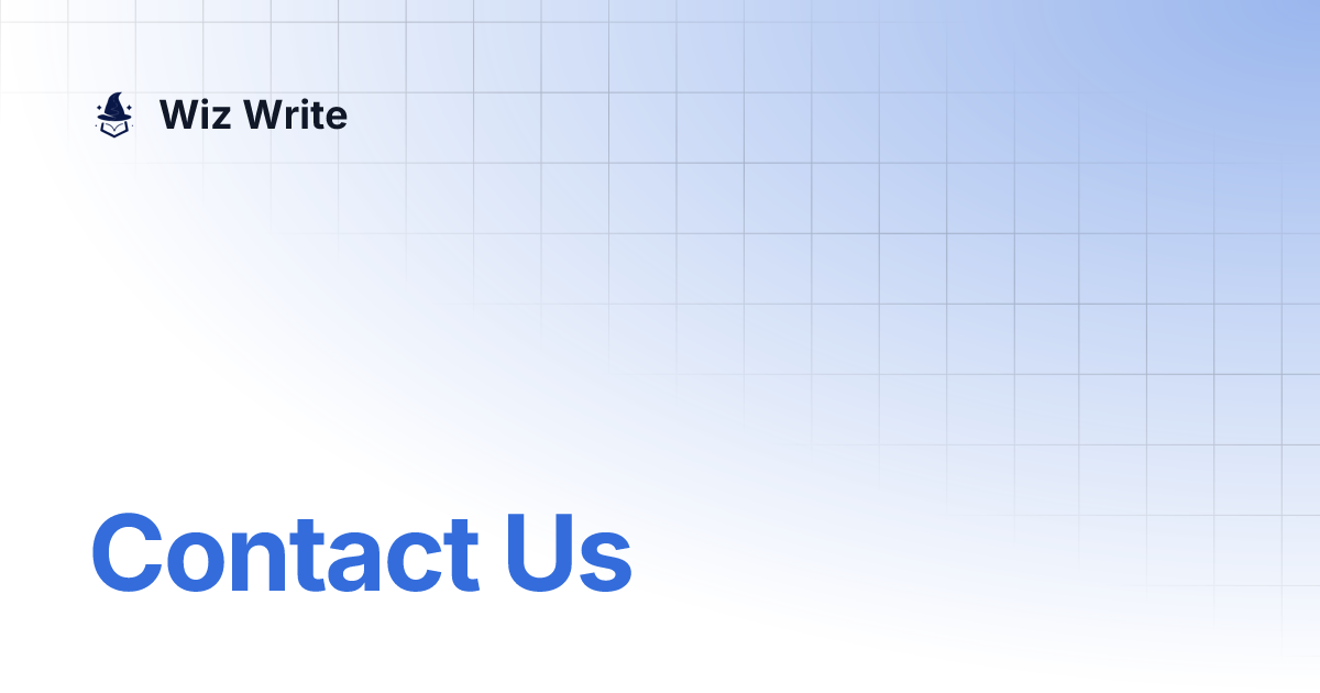 Contact Us | Wiz Write